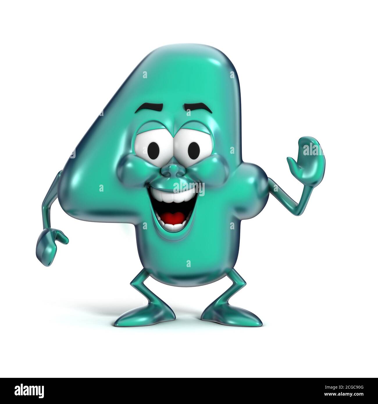 smiling cartoon font number 4 Stock Photo - Alamy