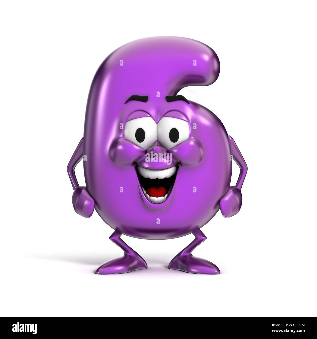 smiling cartoon font number 6 Stock Photo - Alamy