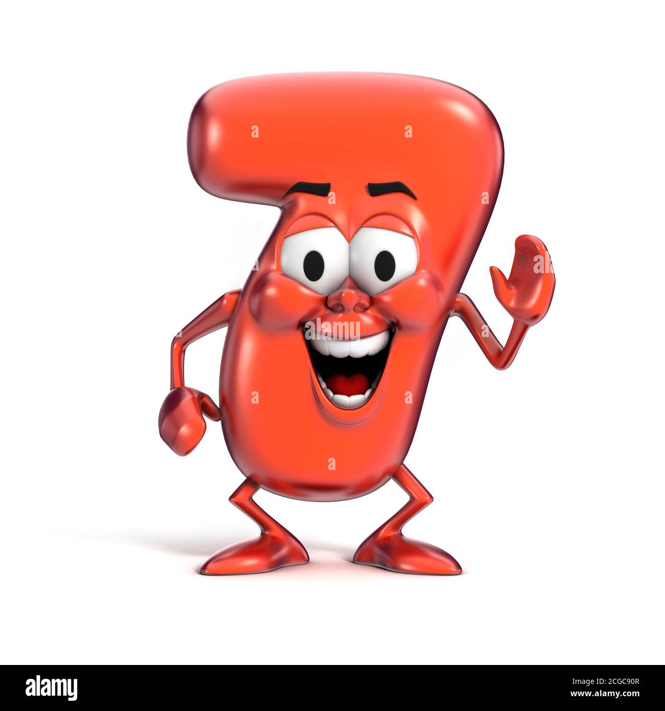 smiling cartoon font number 7 Stock Photo - Alamy