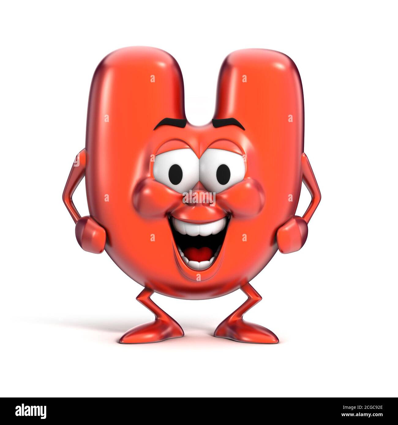 smiling cartoon font letter U Stock Photo - Alamy