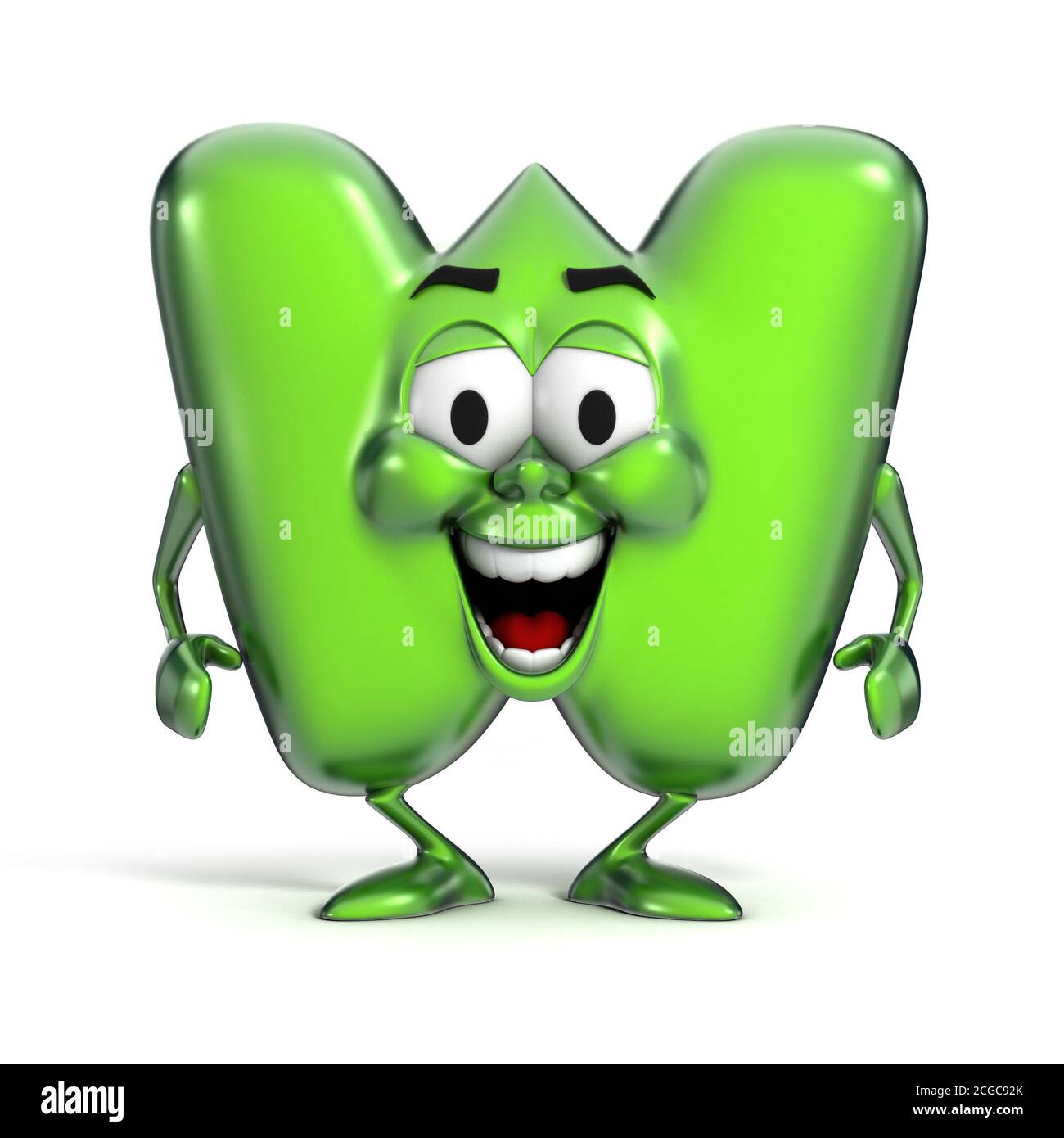 smiling cartoon font letter W Stock Photo - Alamy