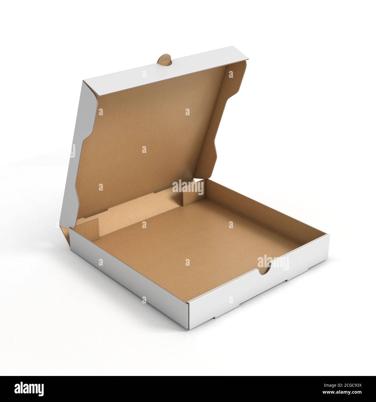 open pizza box 3d rendering Stock Photo - Alamy