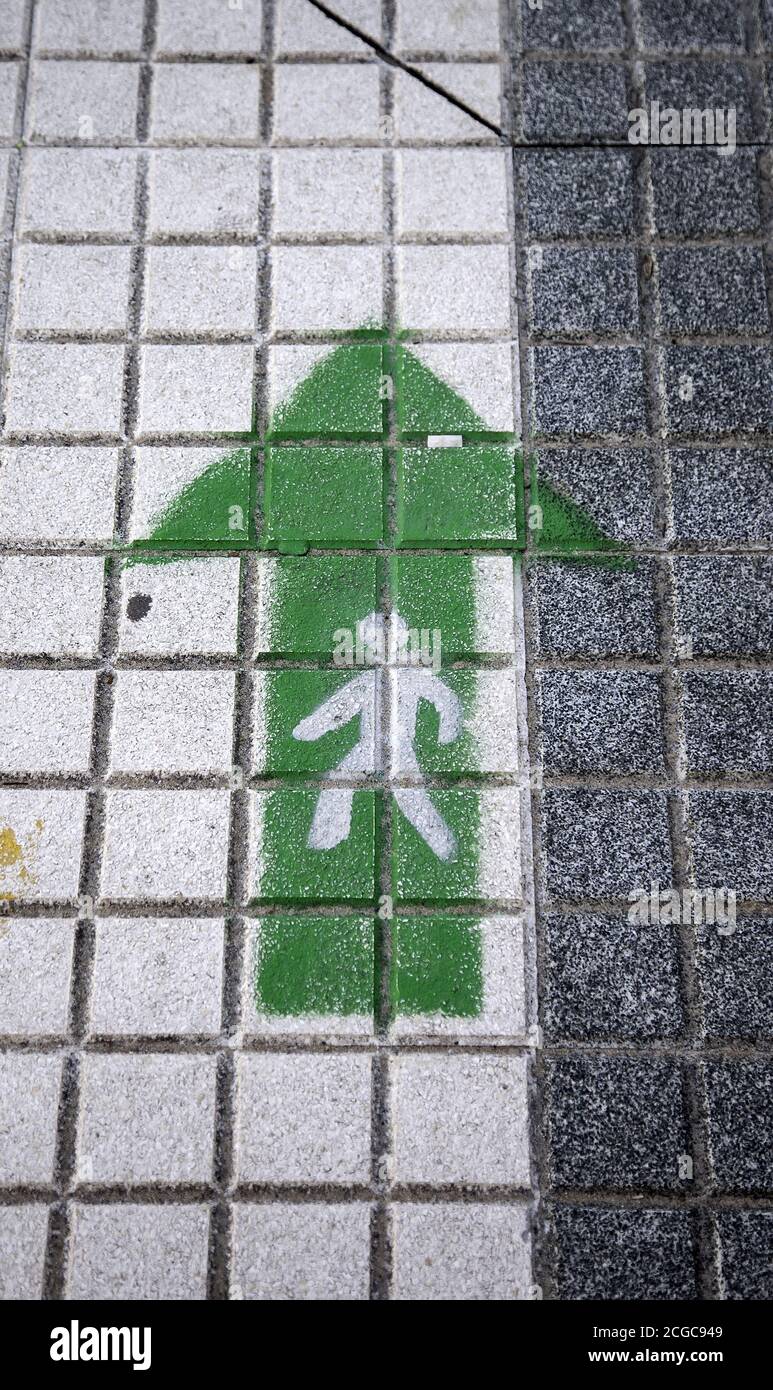 Pedestrian crossing on street, traffic and vehicles, safety sign Stock ...