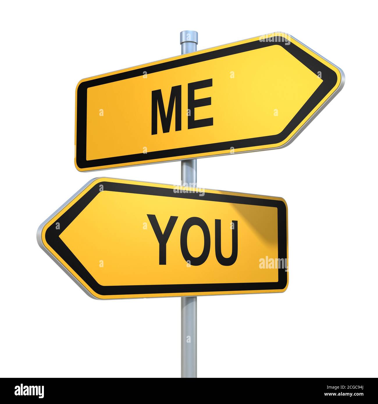 me and you road signs pointing in the different directions Stock Photo ...