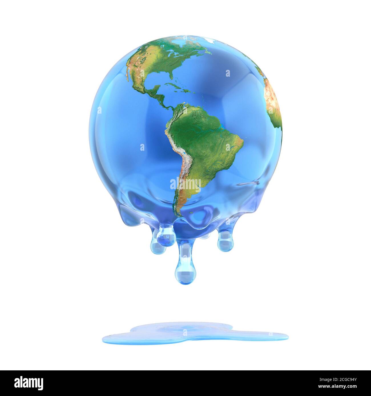 global warming 3d concept - melting earth Stock Photo - Alamy