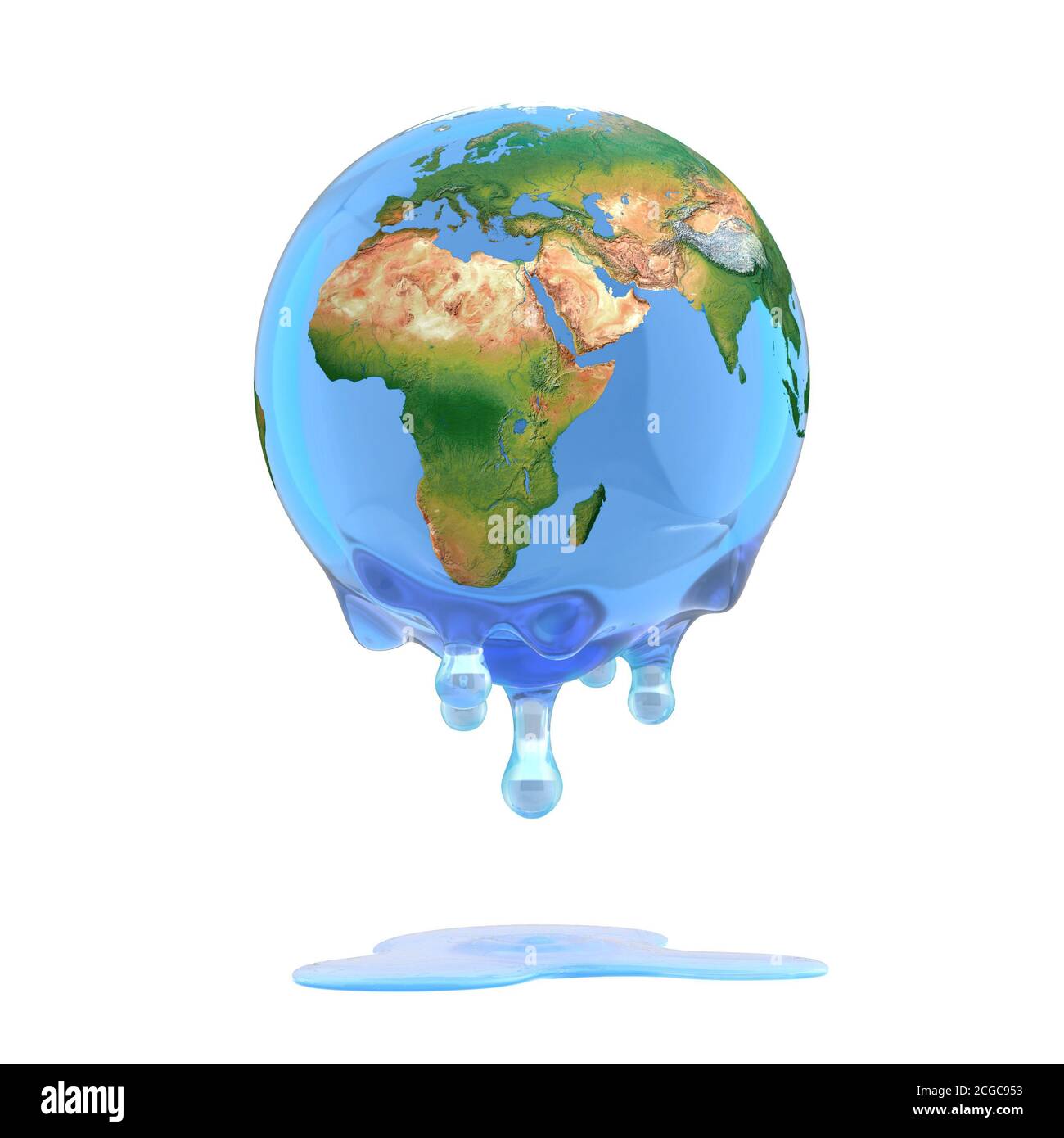 global warming 3d concept - melting earth Stock Photo - Alamy
