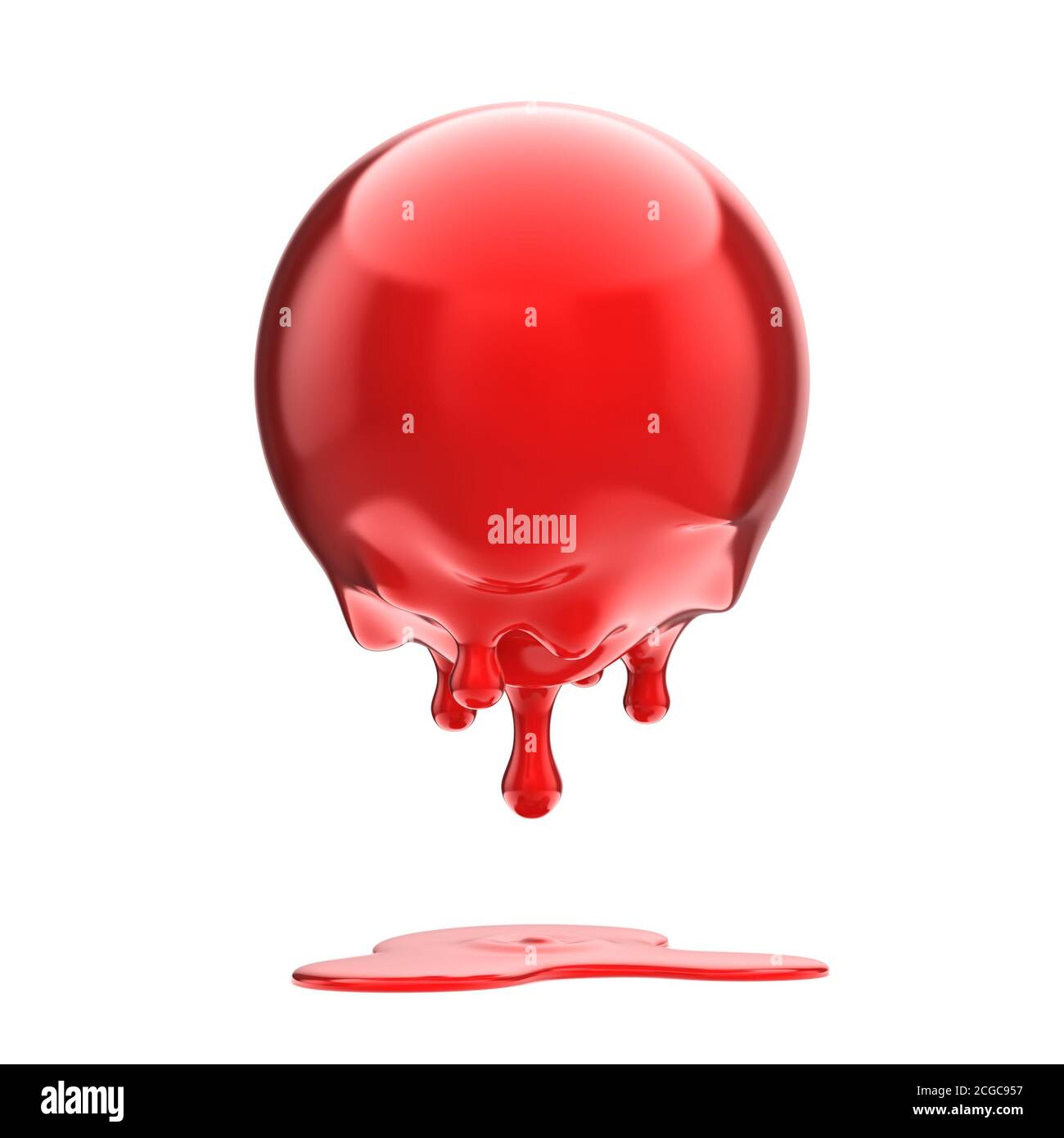 melting red ball 3d rendering Stock Photo - Alamy