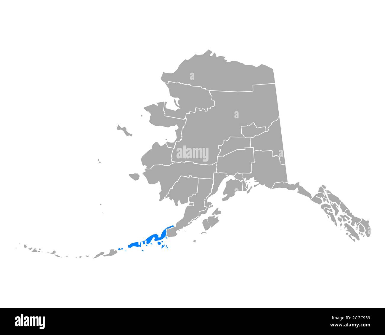 Map of Aleutians East in Alaska Stock Photo - Alamy