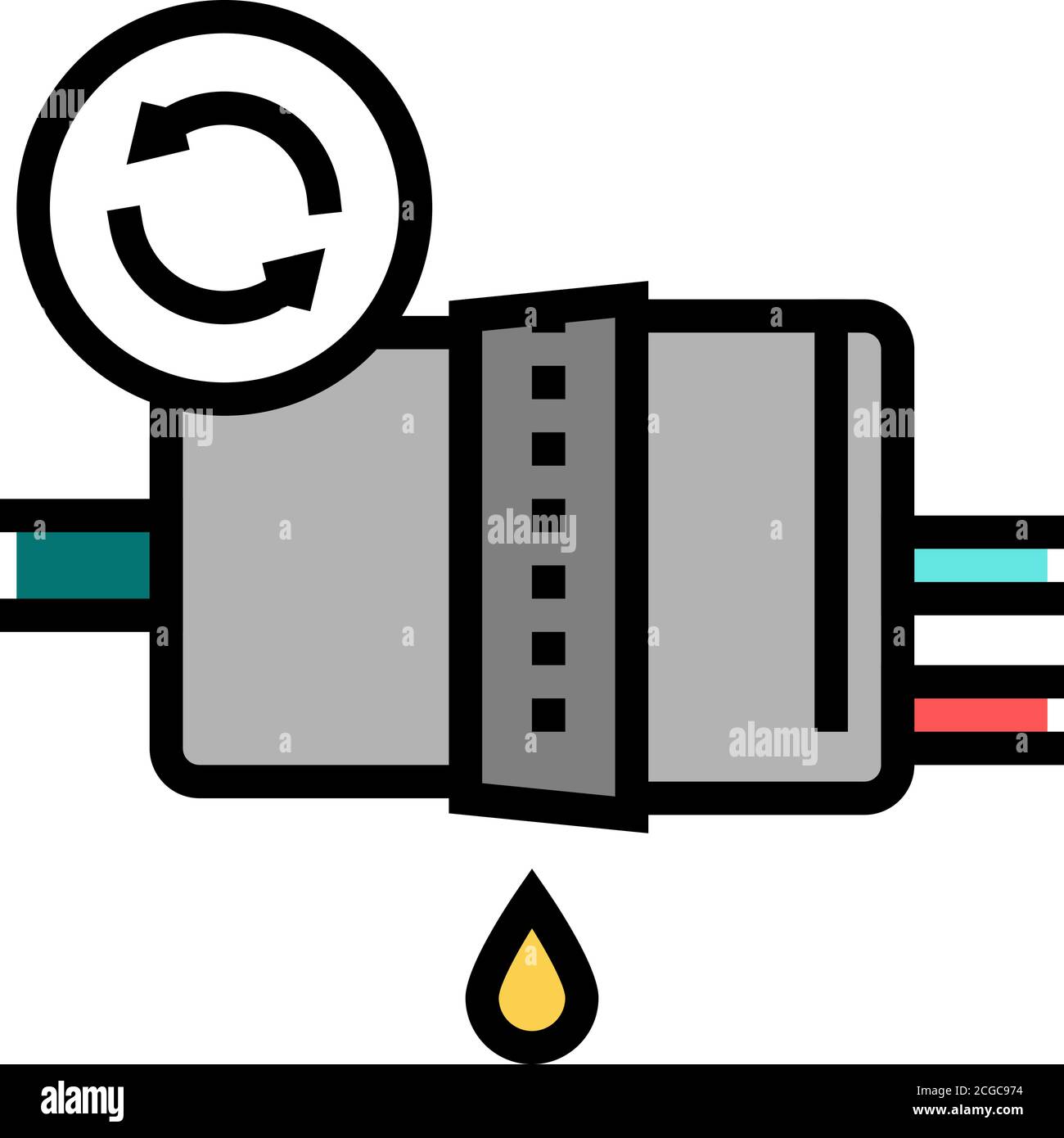fuel filter replacement color icon vector isolated illustration Stock ...