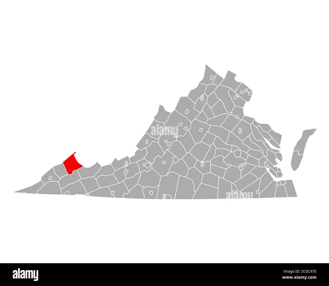Map of Buchanan in Virginia Stock Photo - Alamy