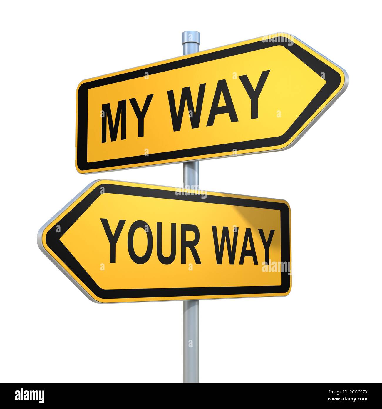 two road signs - my or your way choice Stock Photo - Alamy