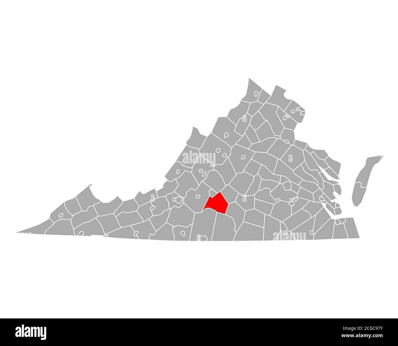 Map of Campbell in Virginia Stock Photo - Alamy
