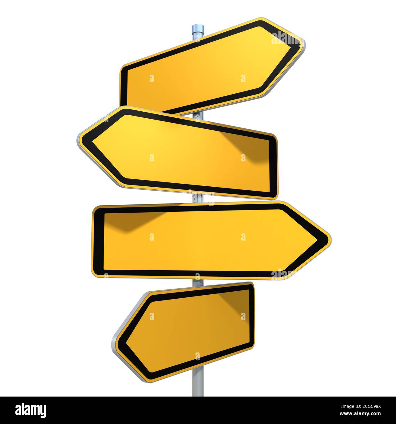 blank road signs pointing in the different directions Stock Photo - Alamy