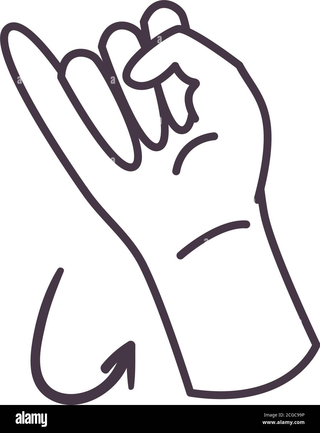 i hand sign language line style icon design of People help finger ...