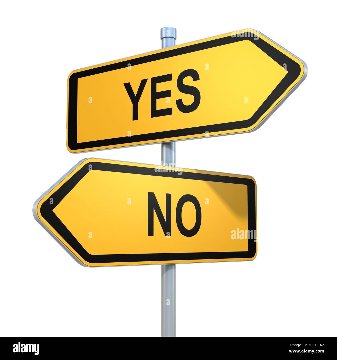 two road signs - yes or no choice Stock Photo - Alamy