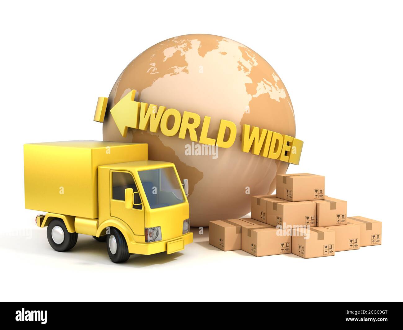 world wide shipping 3d illustration Stock Photo - Alamy