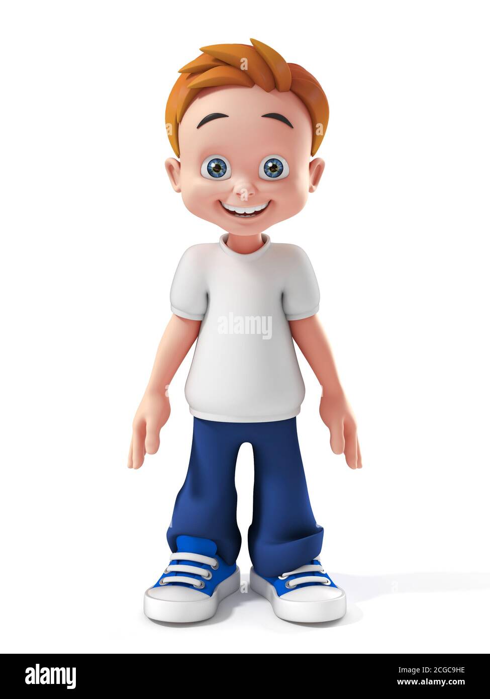 Young boy stylized cartoon character, school kid 3d rendering Stock ...