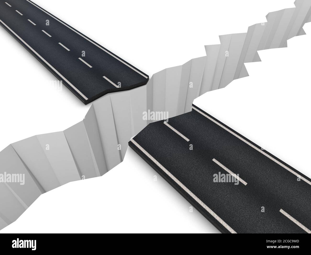 ground split on the road Stock Photo - Alamy