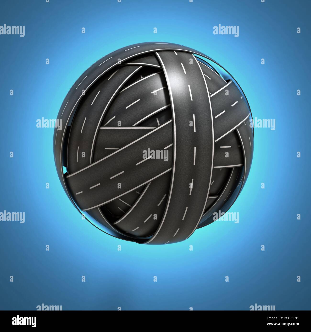 abstract sphere made of asphalt road Stock Photo - Alamy