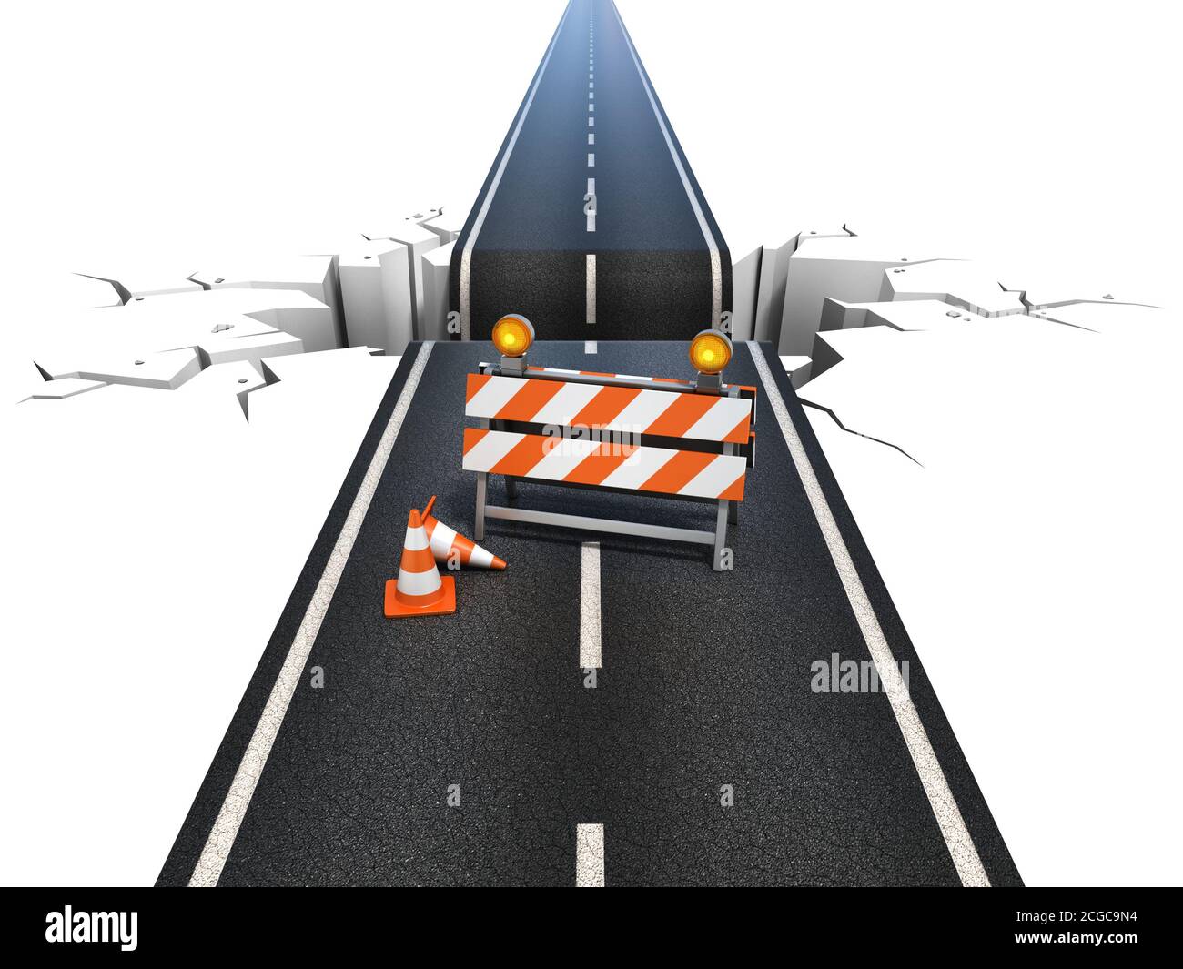 road under construction 3d rendering Stock Photo - Alamy
