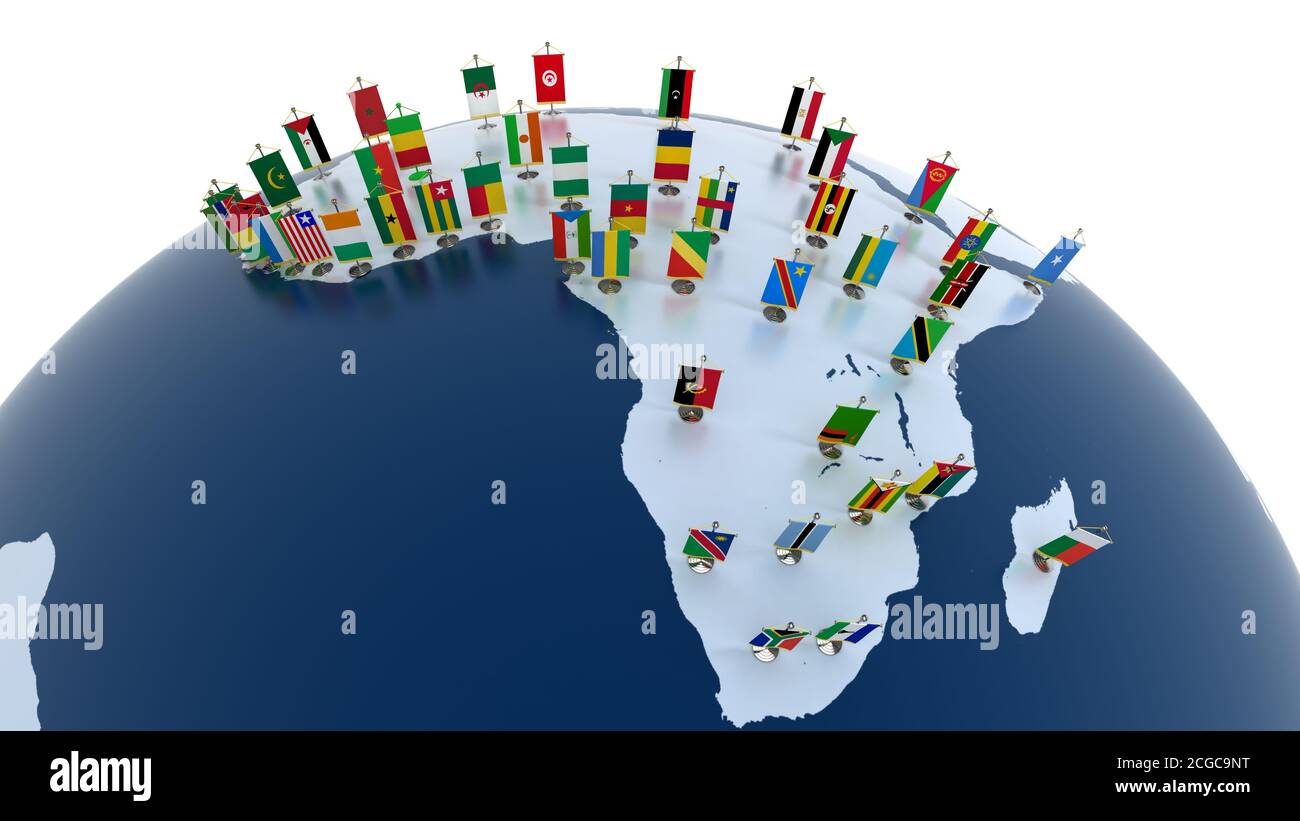 African continent with country flags Stock Photo - Alamy