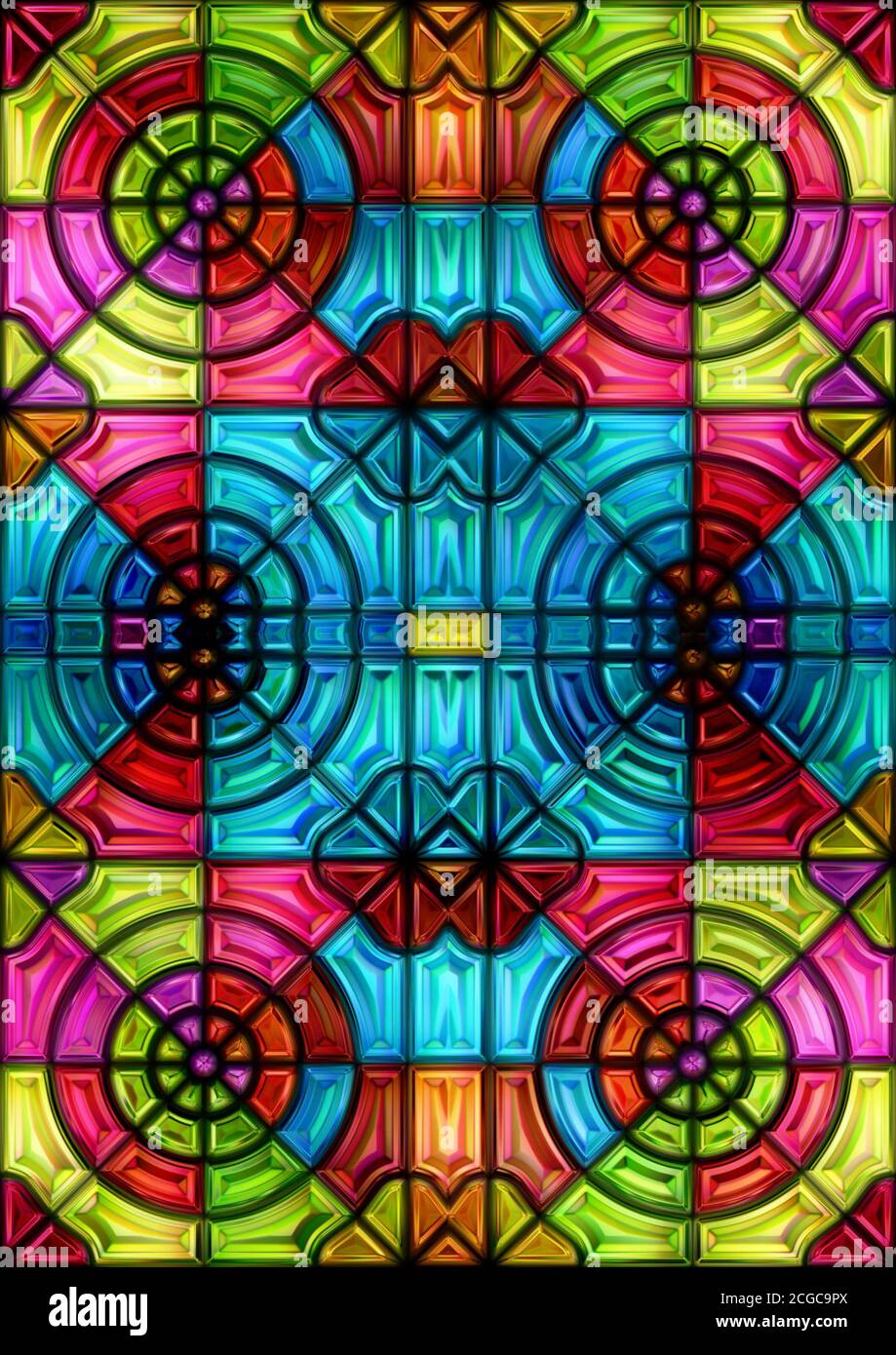 stained glass window art mosaic abstract background Stock Photo - Alamy