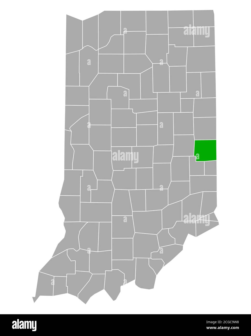 Map of Wayne in Indiana Stock Photo - Alamy
