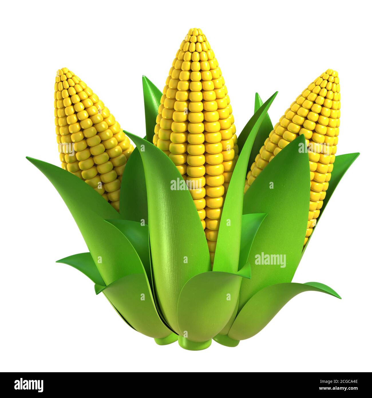 Corn cartoon style 3d rendering Stock Photo - Alamy
