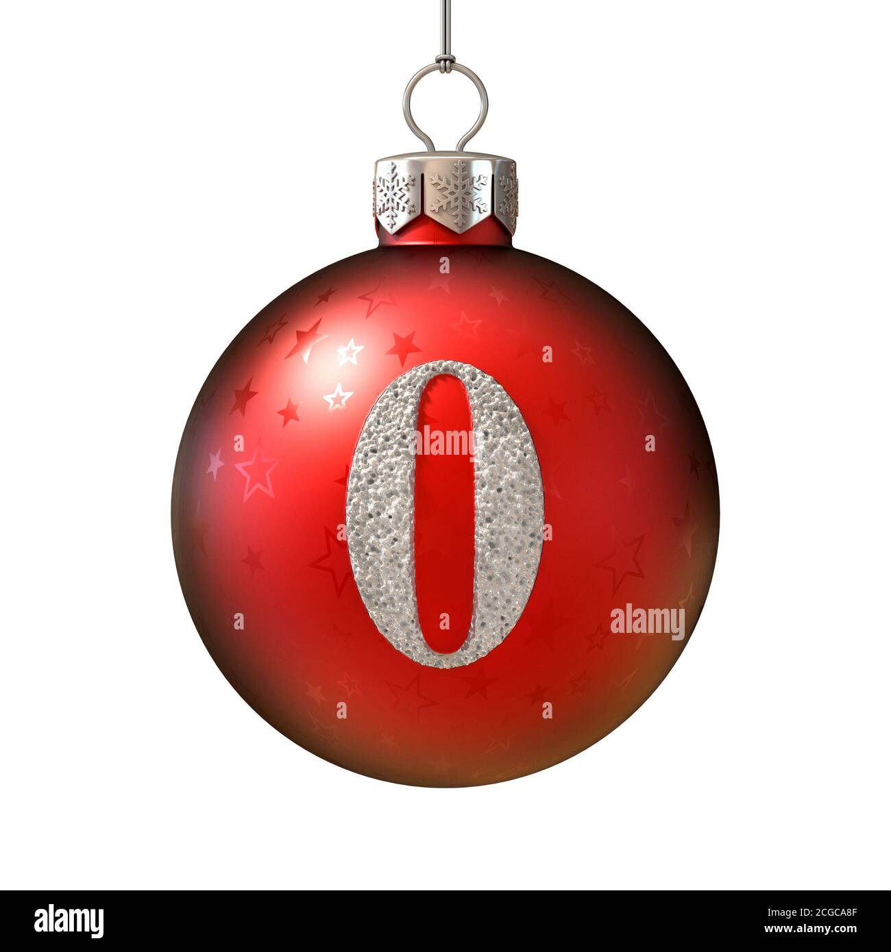 Christmas ball font number 0 Stock Photo - Alamy
