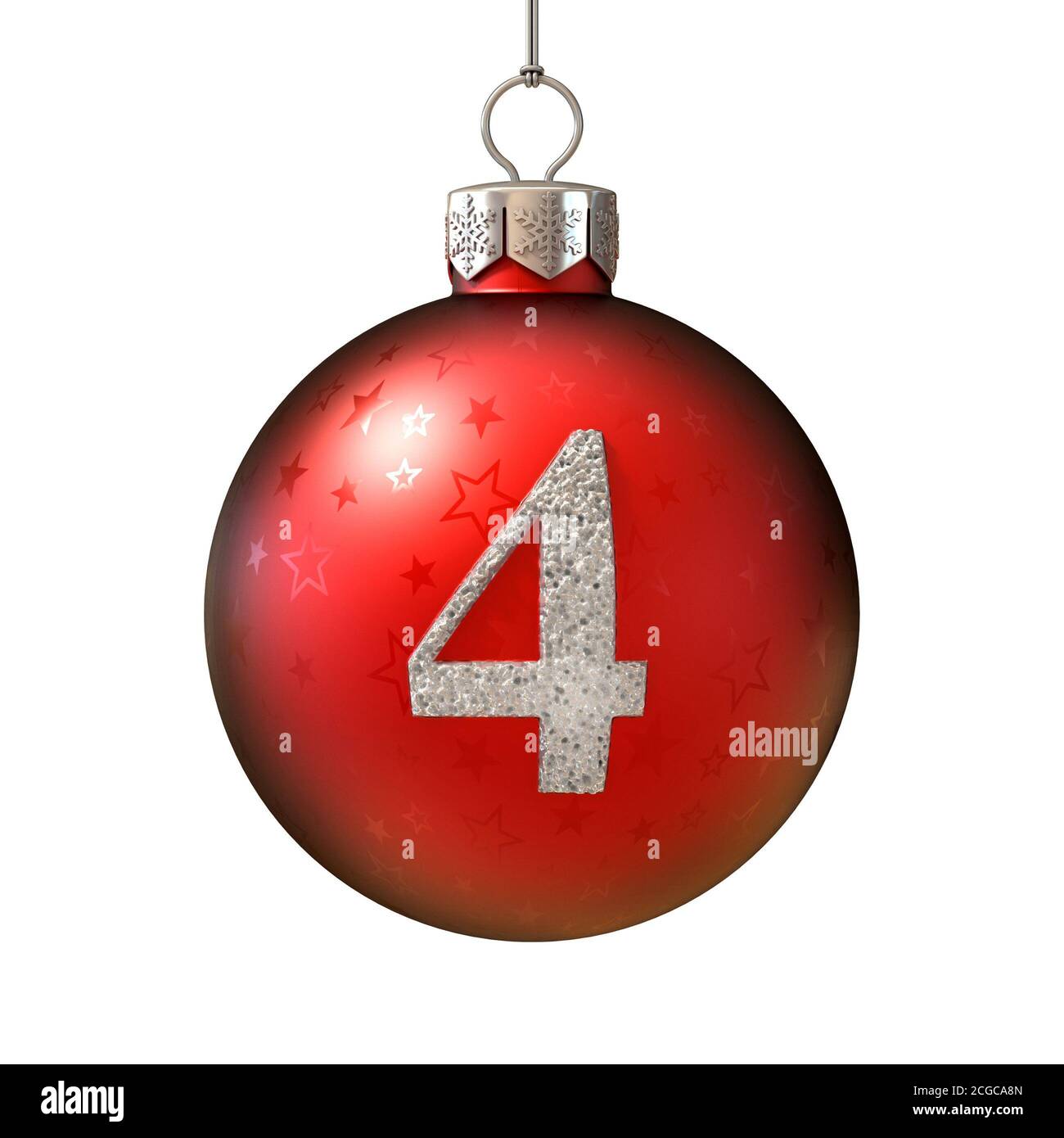 Christmas ball font number 4 Stock Photo - Alamy