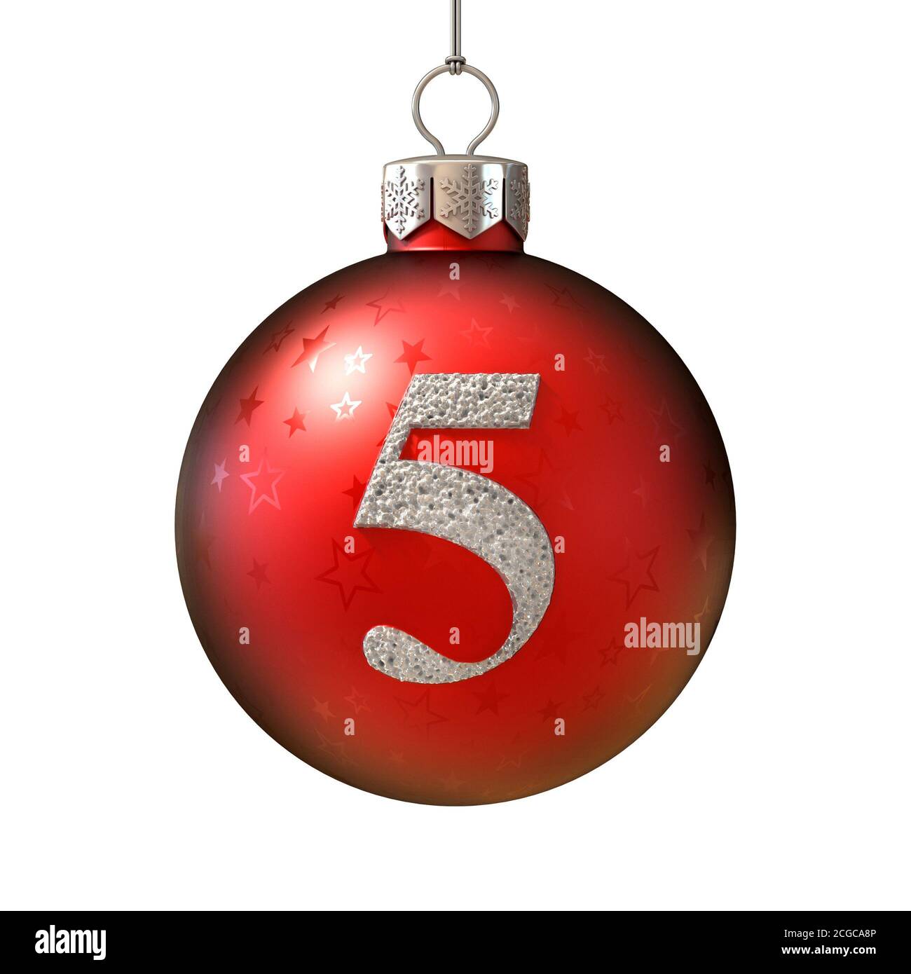 Christmas ball font number 5 Stock Photo - Alamy