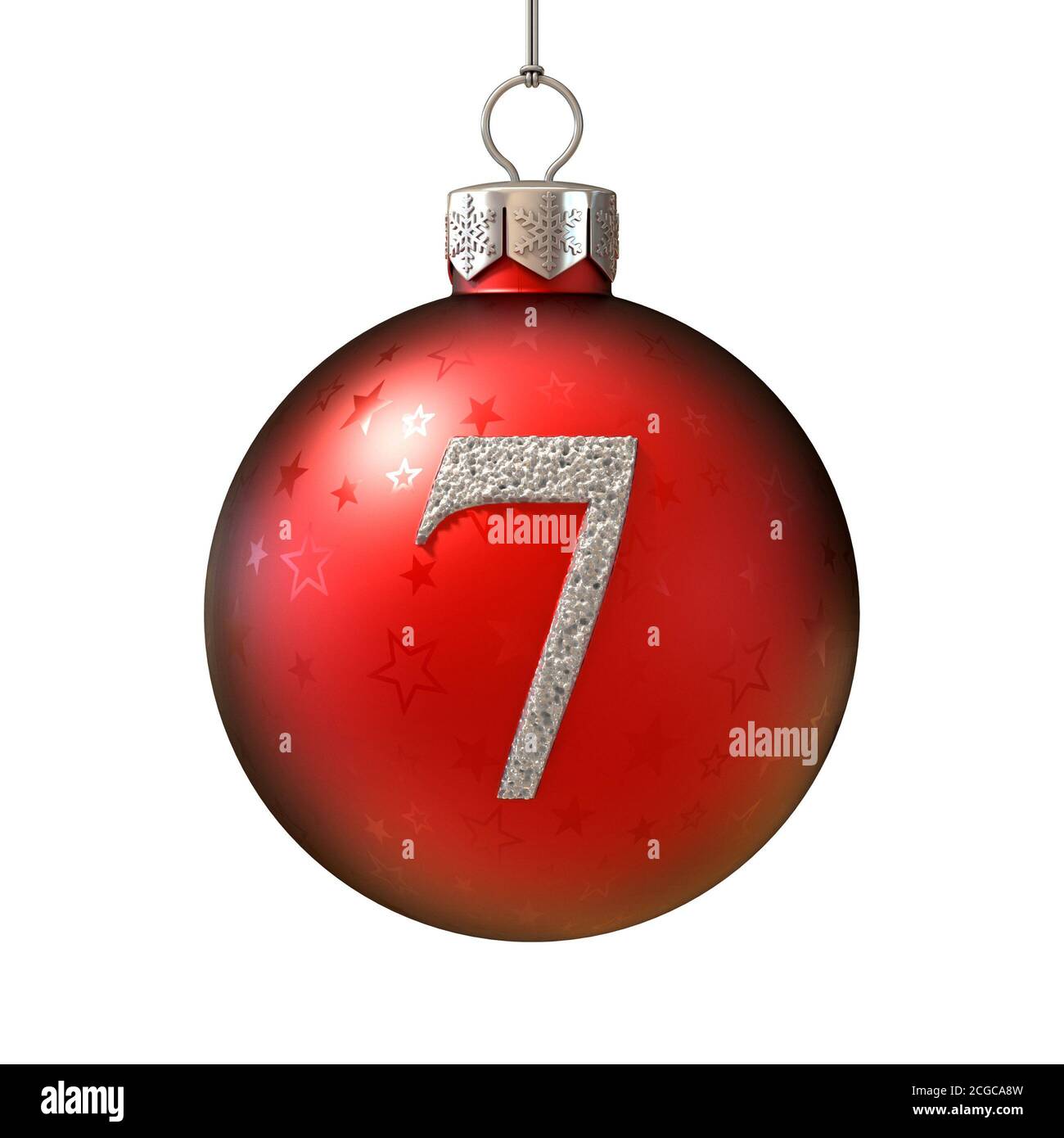 Christmas ball font number 7 Stock Photo - Alamy
