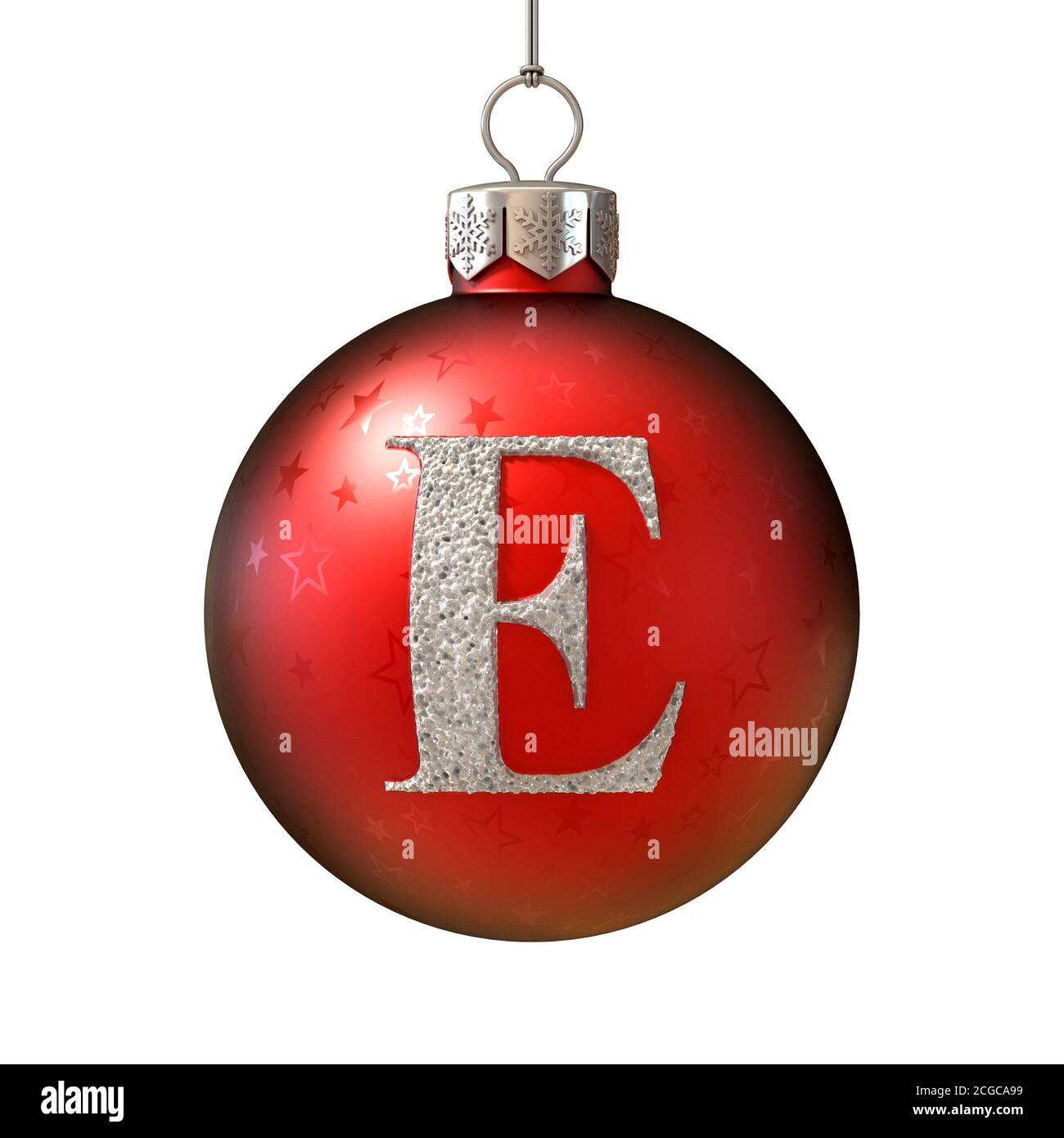 Christmas ball font letter E Stock Photo - Alamy
