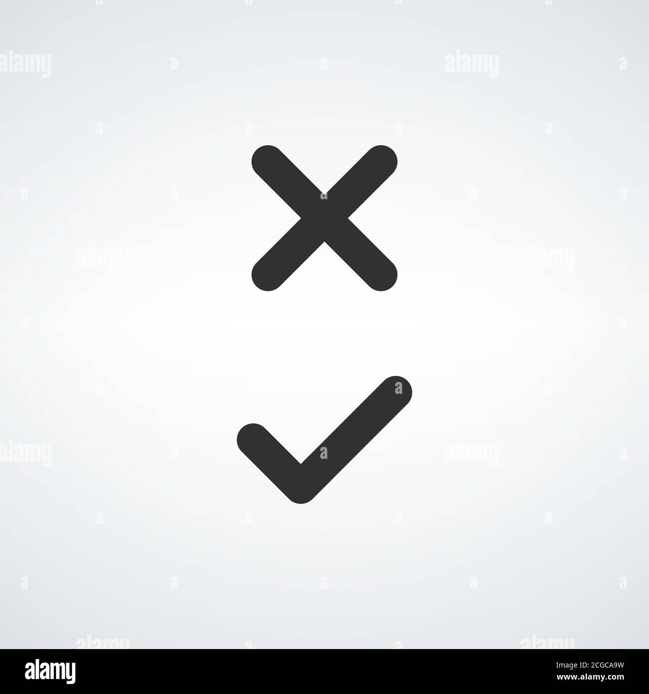 Tick and cross signs. true and false icon. Check mark symbols. Stock ...