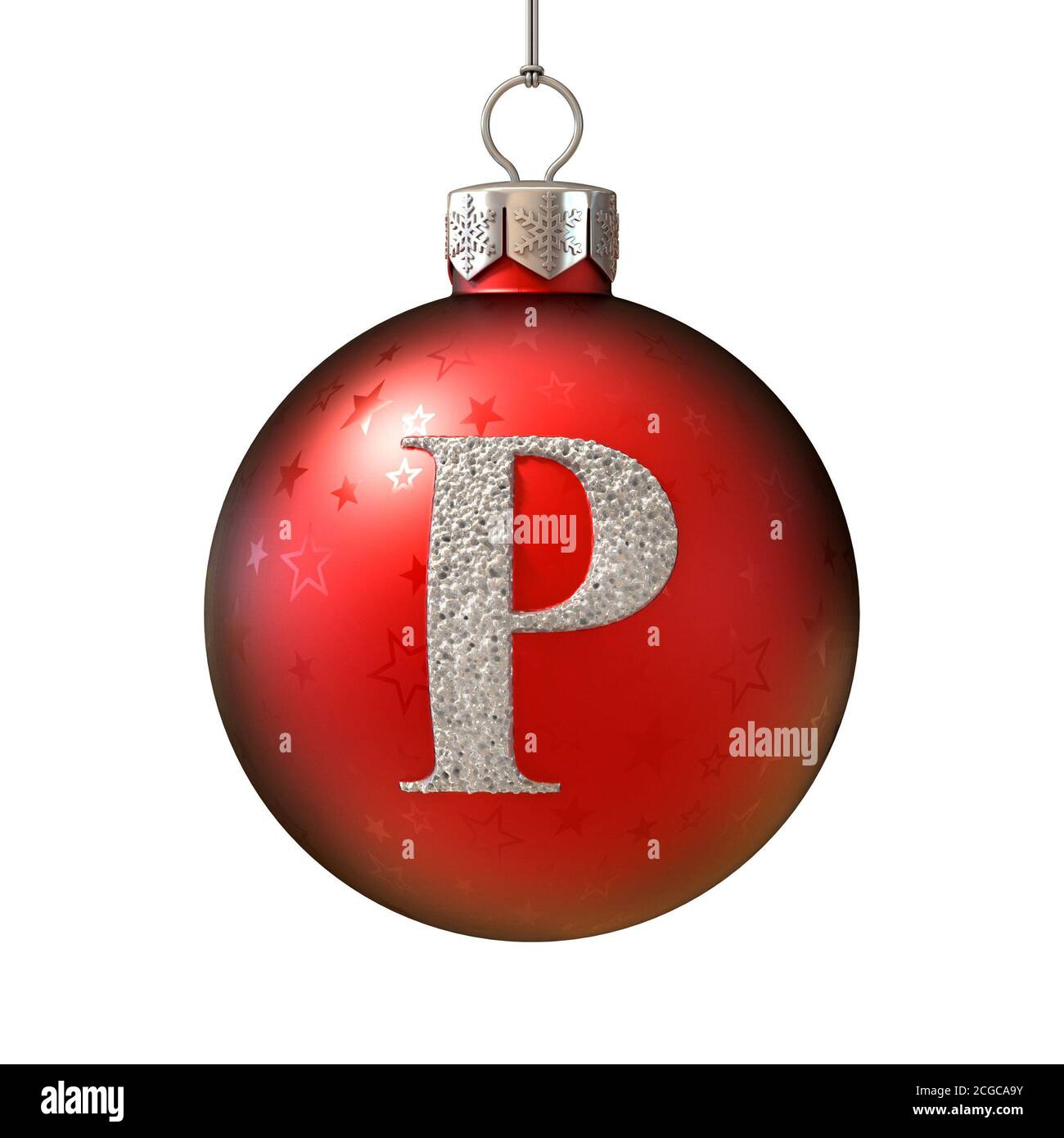 Christmas ball font letter P Stock Photo - Alamy
