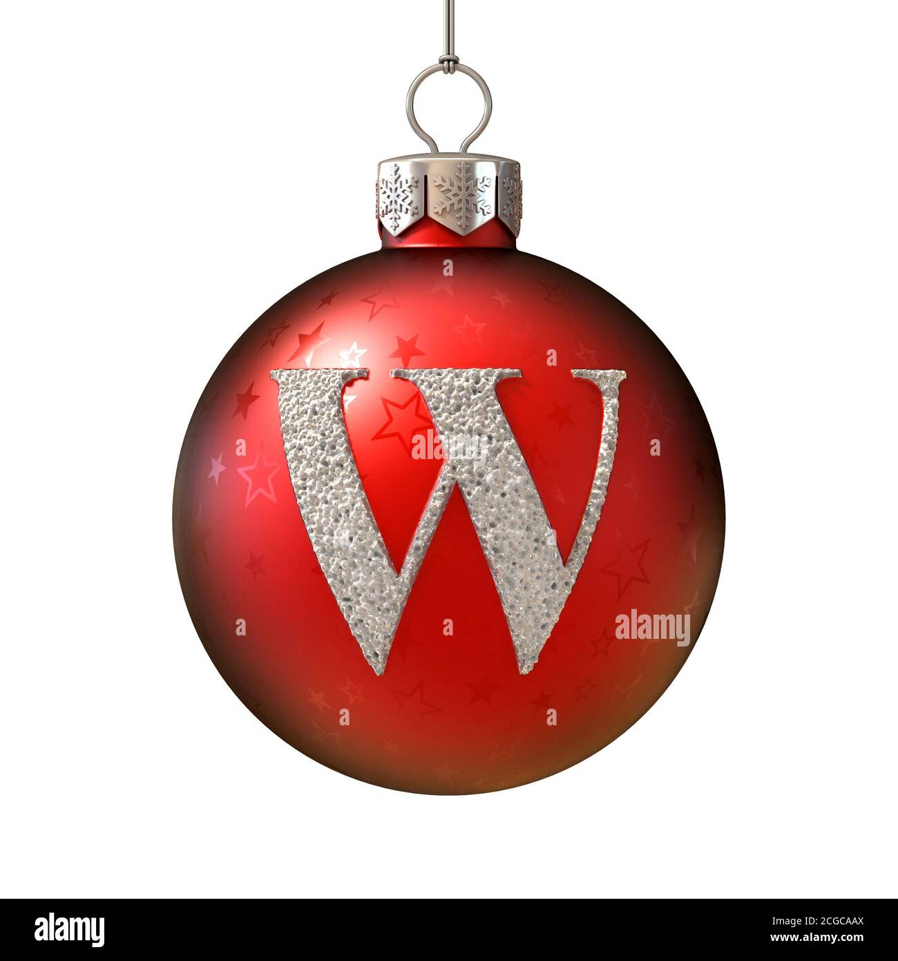 Christmas ball font letter W Stock Photo - Alamy