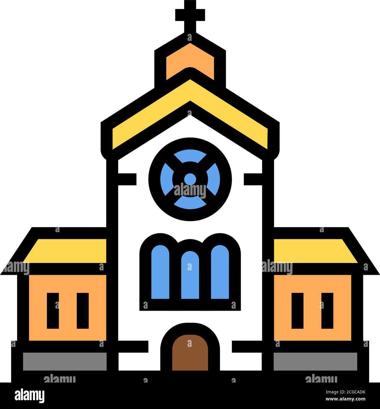 church building color icon vector isolated illustration Stock Vector ...