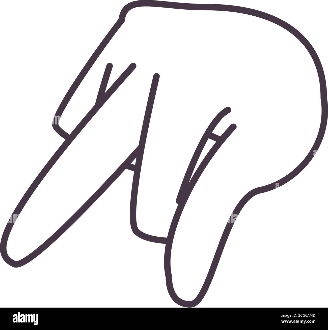 p hand sign language line style icon design of People help finger ...