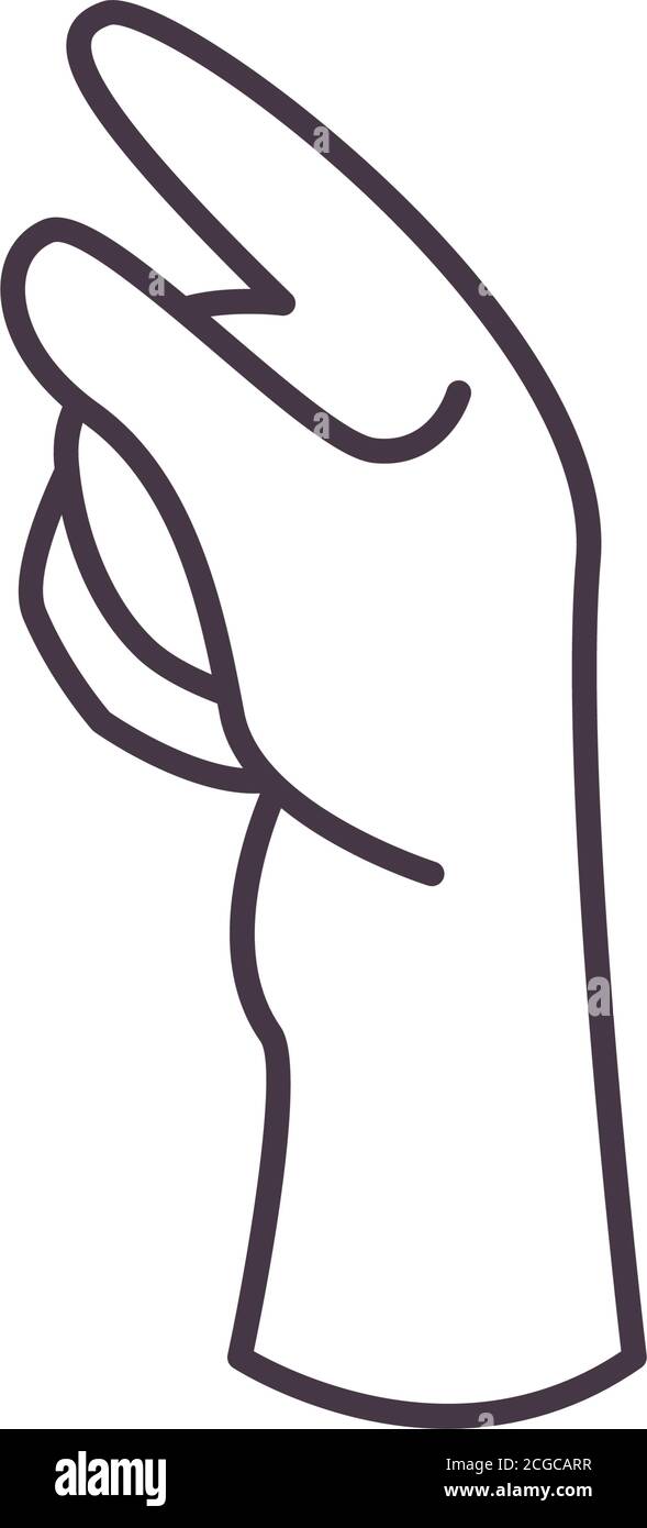 z hand sign language line style icon design of People help finger ...