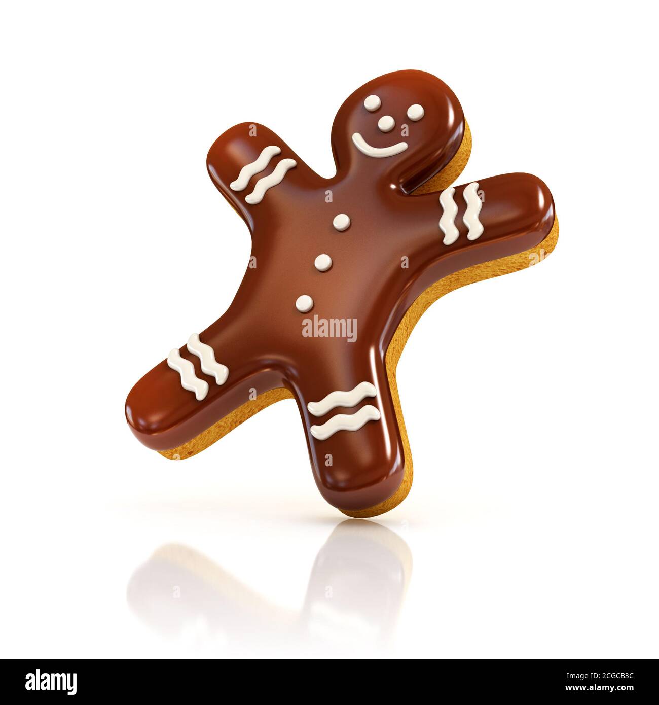 chocolate biscuit gingerbread man 3d illustration Stock Photo - Alamy