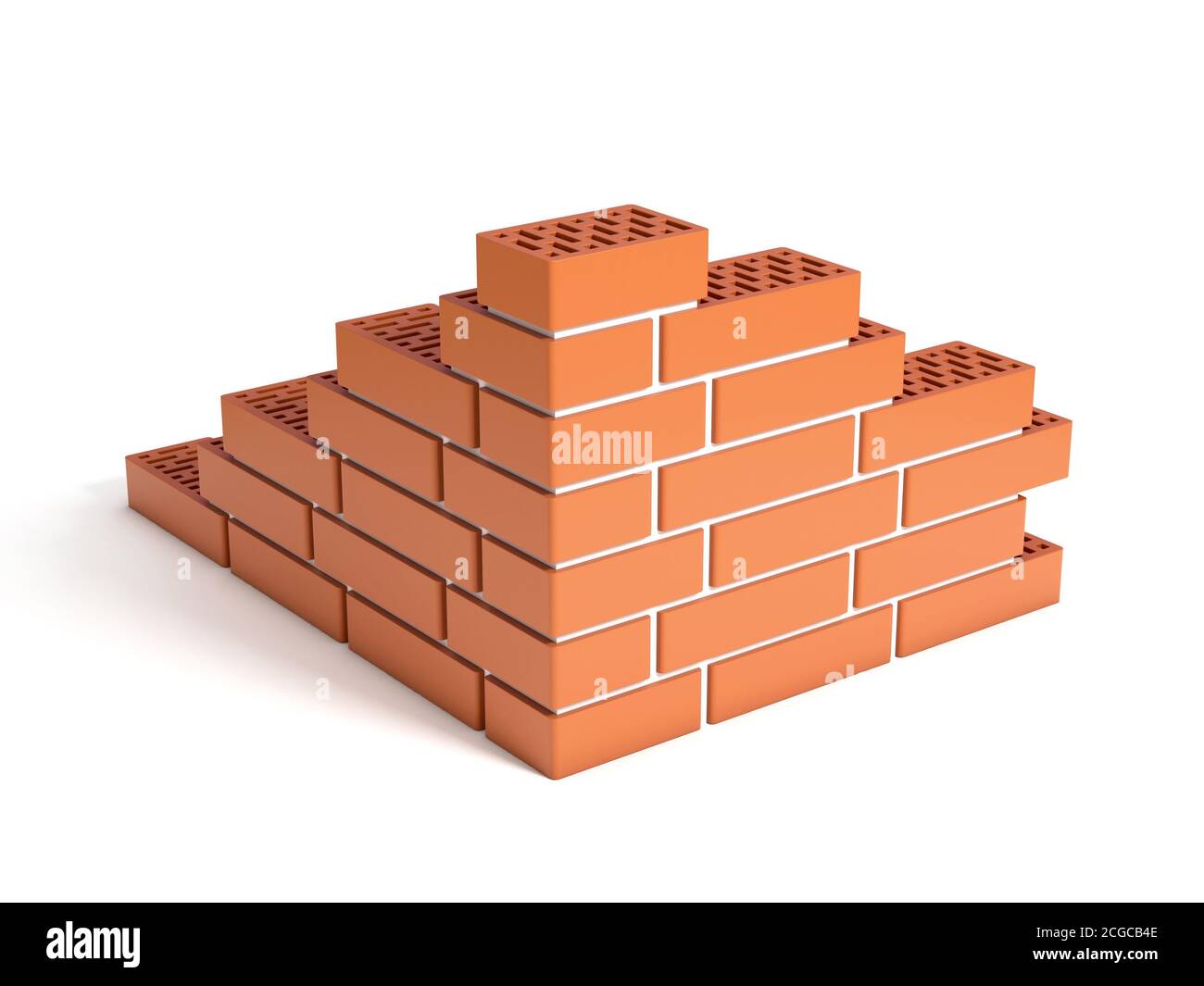 Small brick wall 3d illustration Stock Photo - Alamy