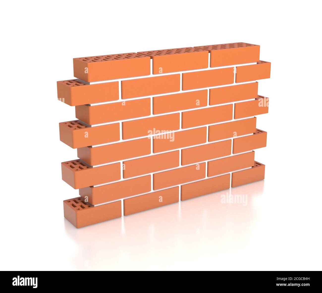 Small brick wall 3d illustration Stock Photo - Alamy