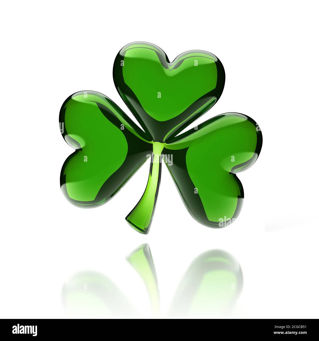 shiny glass clover 3d icon Stock Photo - Alamy