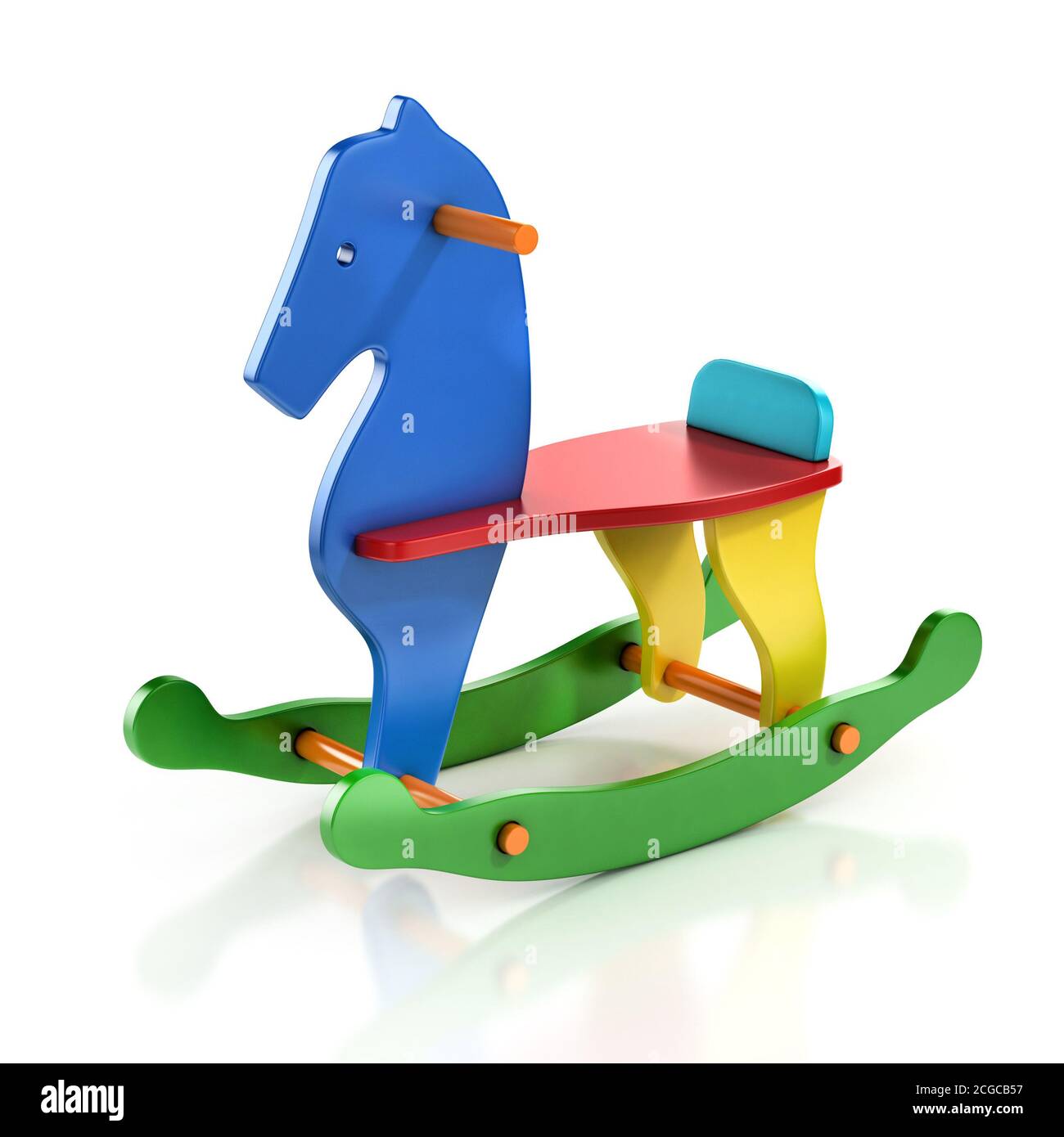 colorful rocking horse chair 3d illustration Stock Photo - Alamy