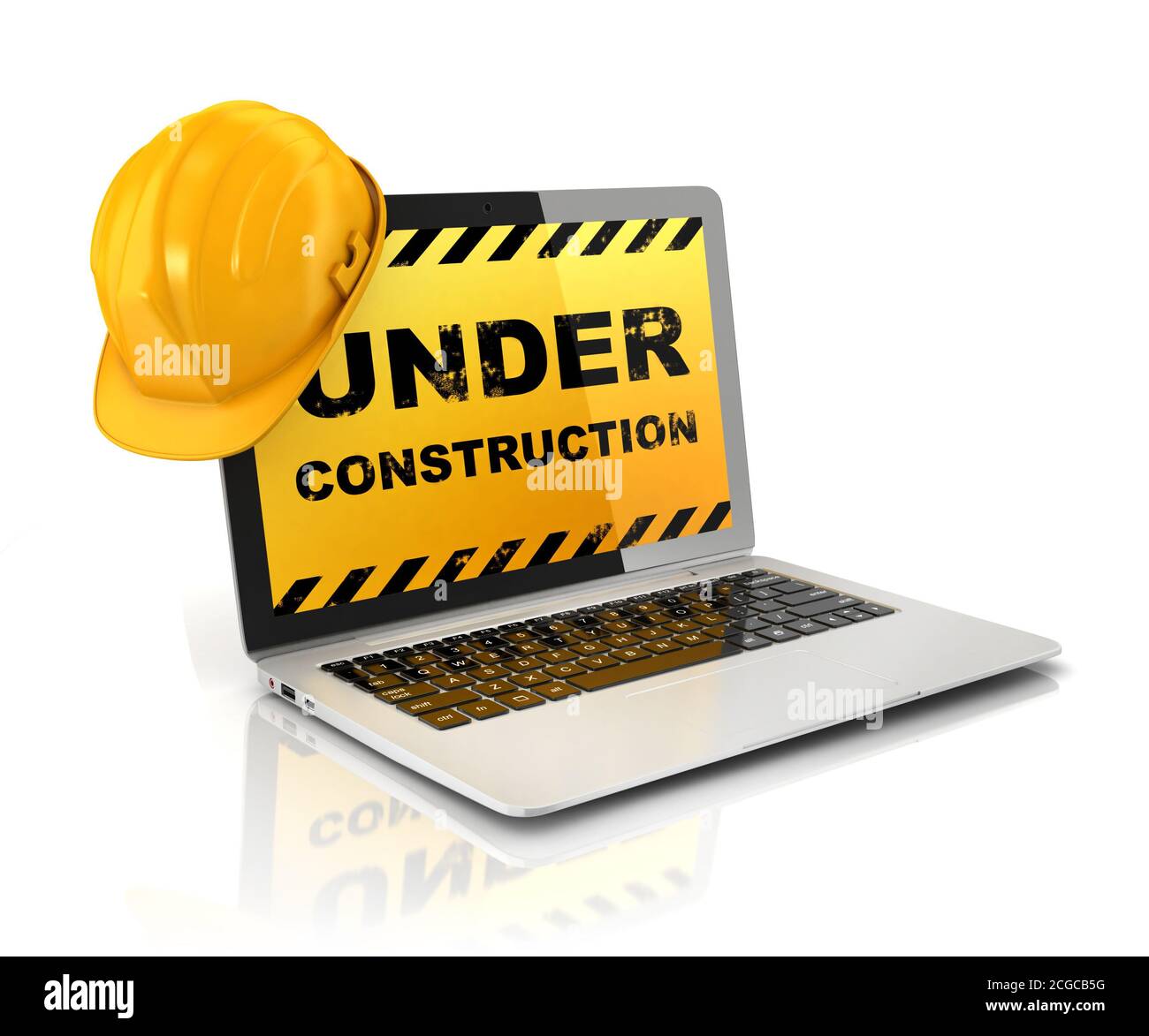 laptop under construction 3d concept Stock Photo - Alamy