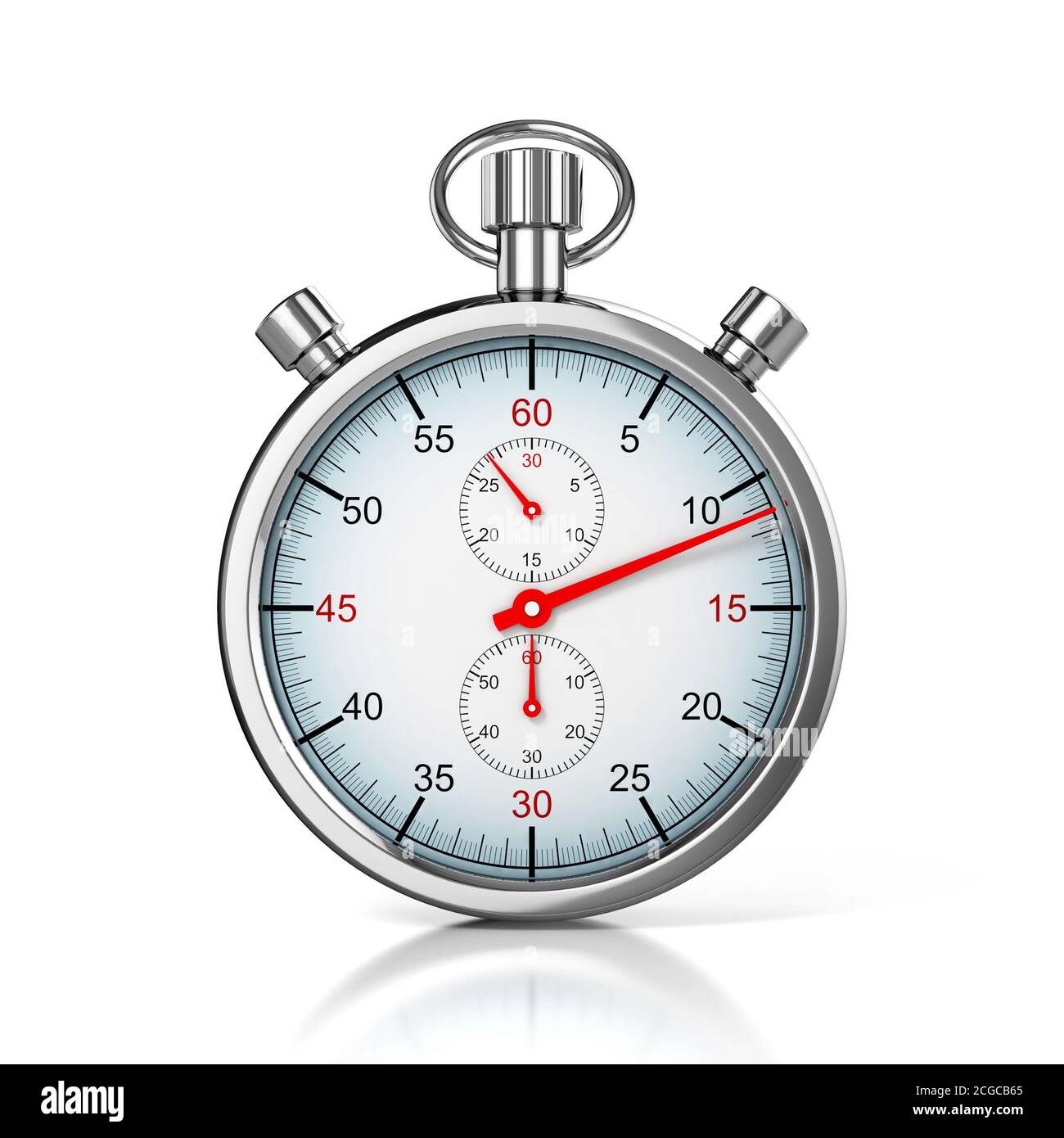 stopwatch on white background 3d illustration Stock Photo - Alamy