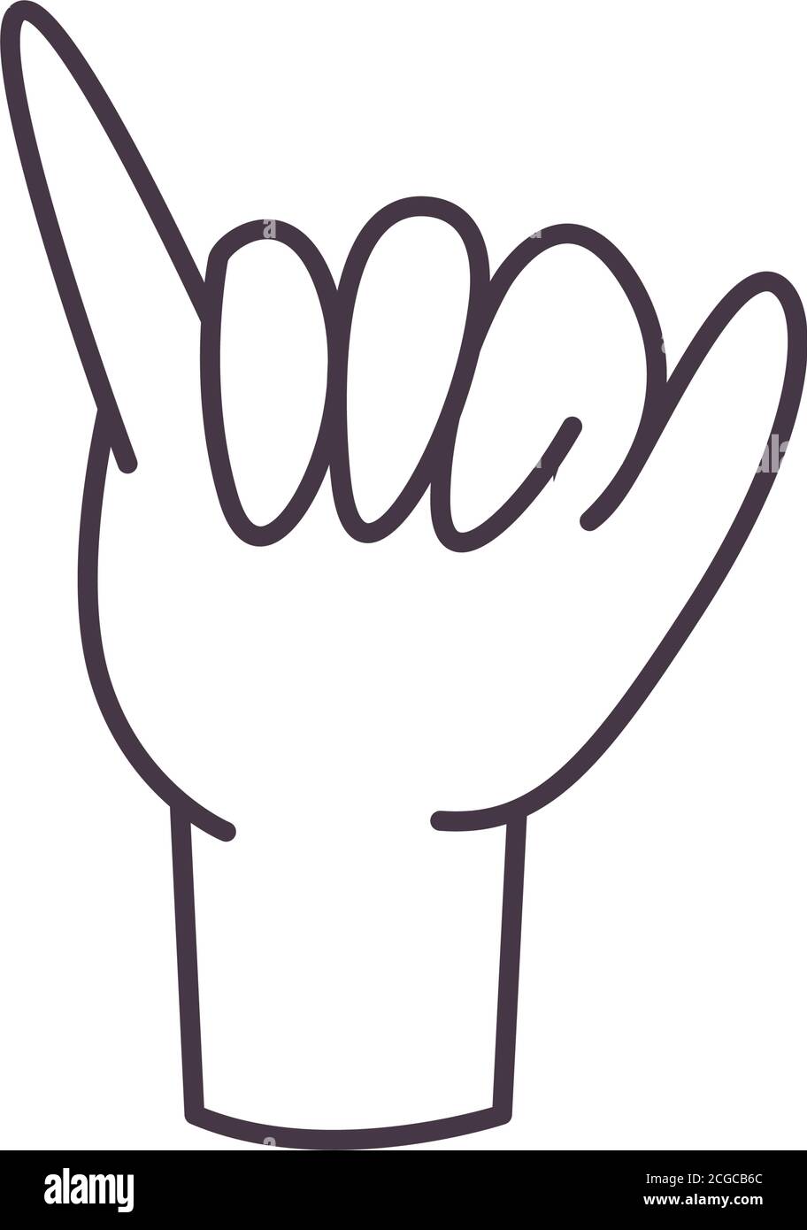 y hand sign language line style icon design of People help finger ...