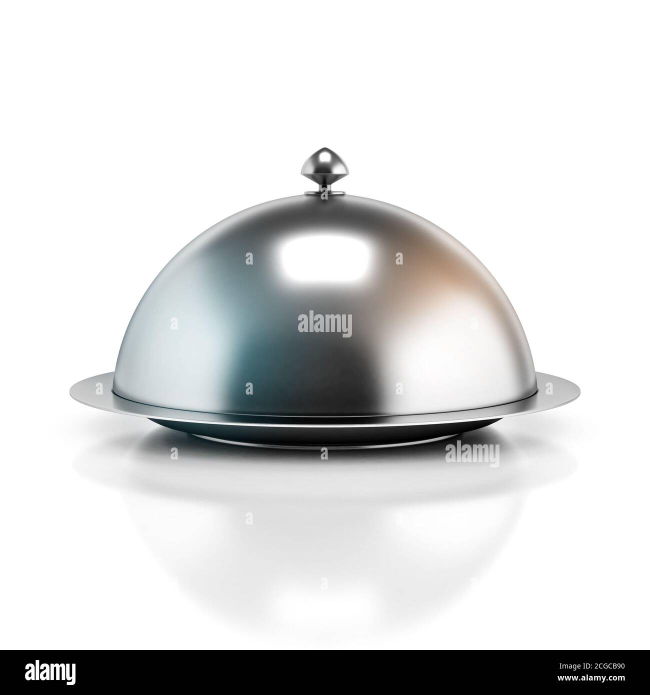 restaurant cloche on white background 3d illustration Stock Photo - Alamy