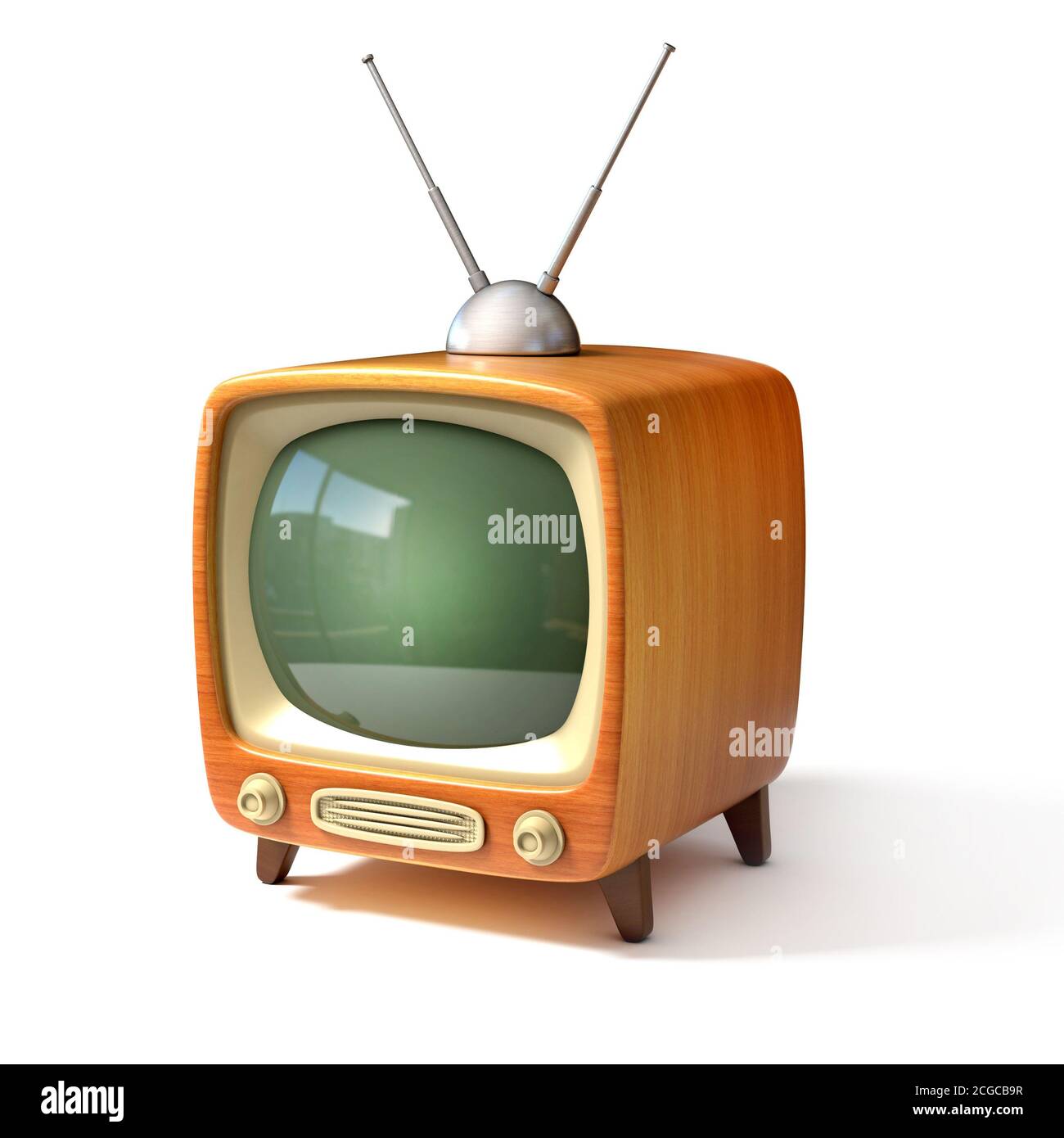 small retro tv 3d illustration Stock Photo - Alamy