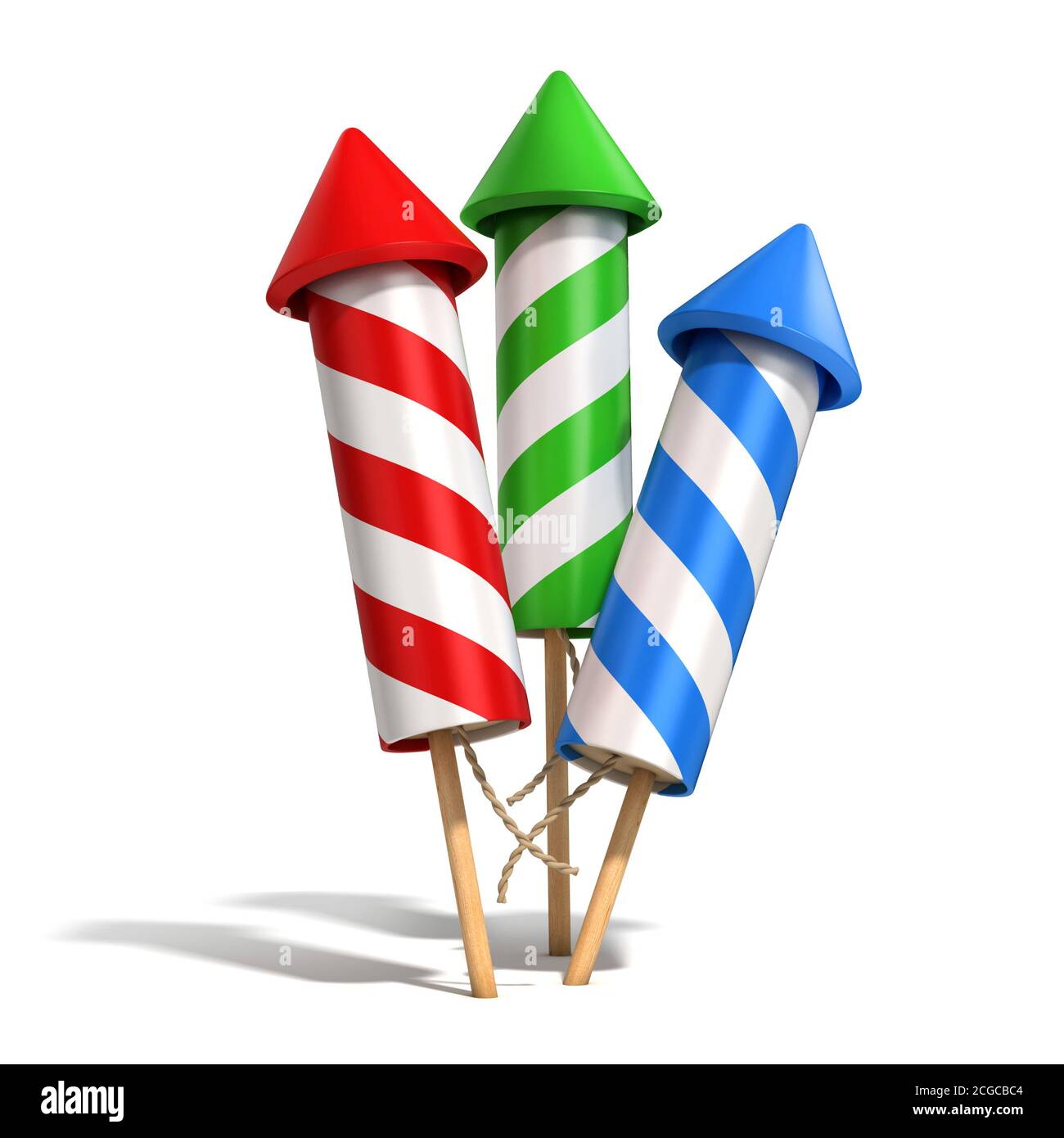 colorful rocket fireworks isolated on white background Stock Photo - Alamy